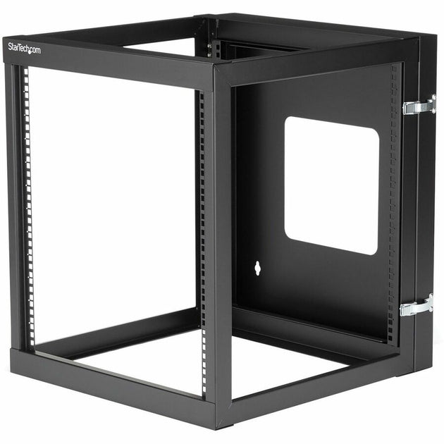 StarTech.com 4-Post 12U Hinged Wall-Mount Network Rack, 19" Open Frame ...