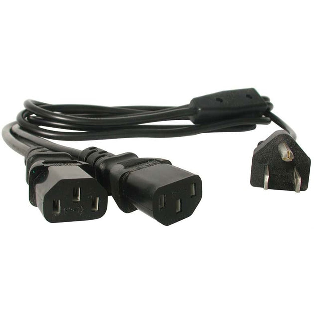 StarTech.com 6ft (2m) Computer Power Cord Y Splitter, NEMA 5-15P to 2x ...