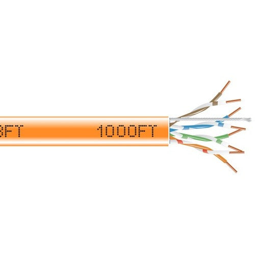 Black Box CAT6 550-MHz Solid Bulk Cable UTP CMR PVC Orange 1000FT Pull ...