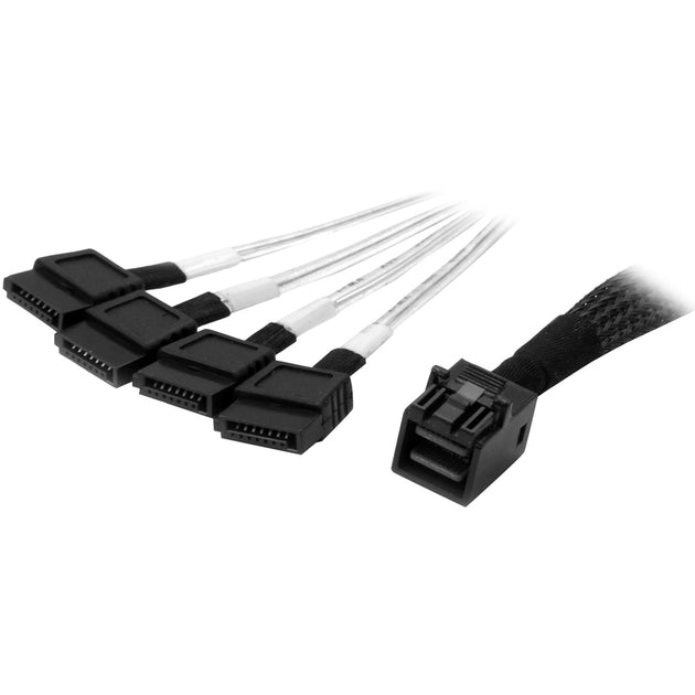 Connect a SAS controller to four SATA drives - 1m Mini SAS to SATA Cab ...