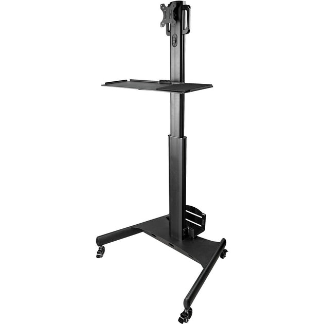 StarTech.com Mobile Standing Workstation with Monitor Mount, CPU/PC Ho ...