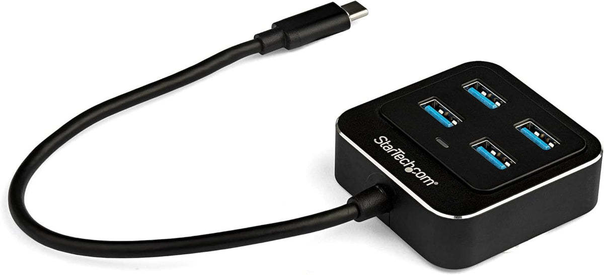 4-Port USB-C hub - USB-C host laptop to 4x USB Type-A adapter hub - Su ...