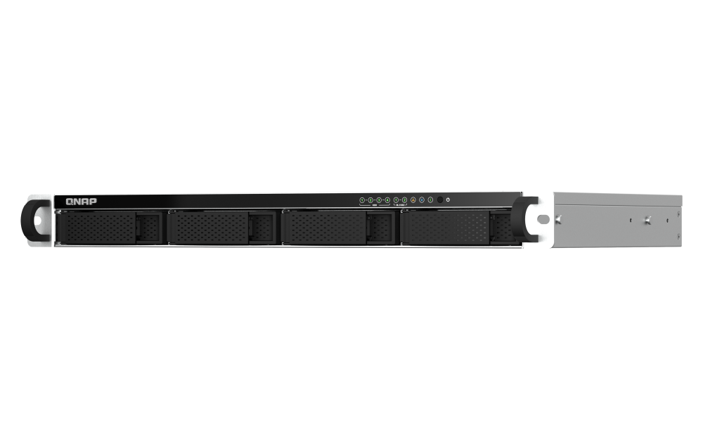 QNAP 1U 4-bay short depth 12 inch rackmount NAS, Intel Celeron N5105/N ...